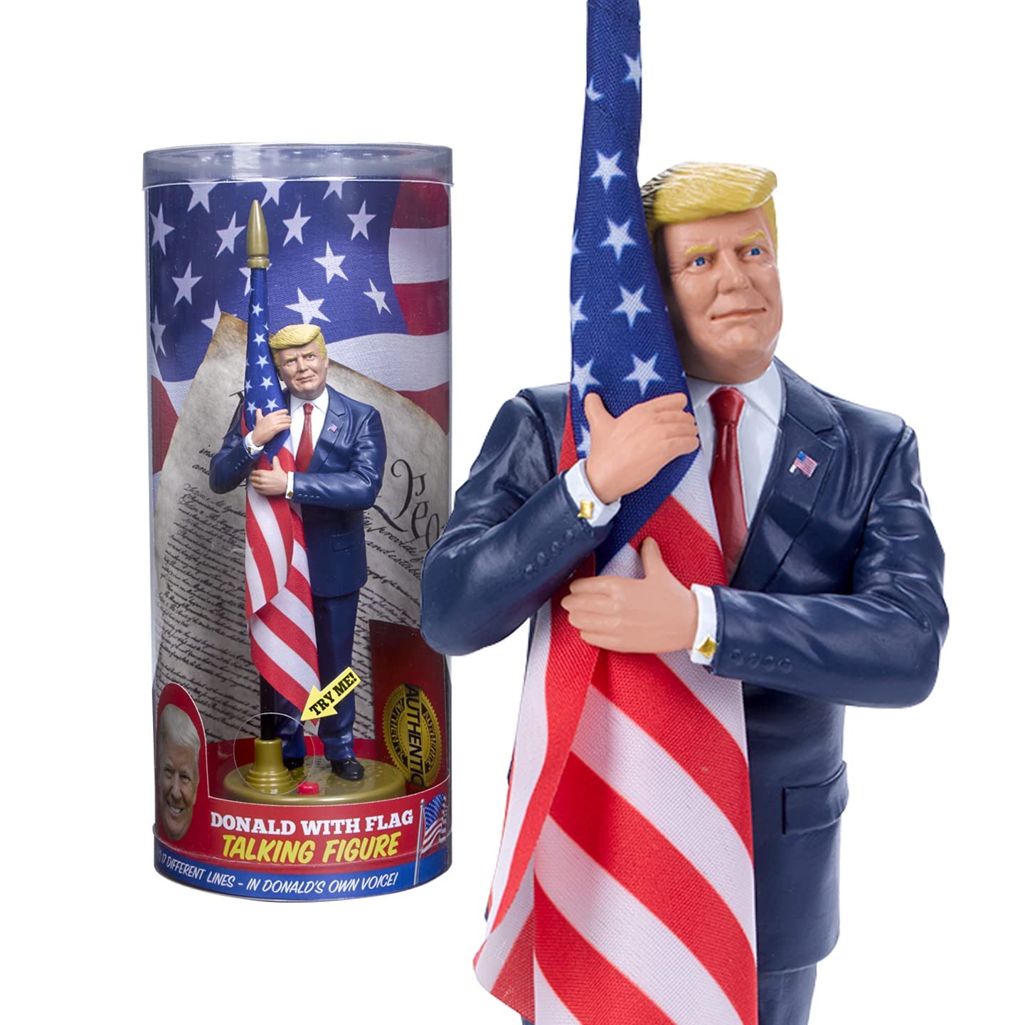 Mua Donald Trump Talking Figure w/ United States Flag - 17 Lines in ...
