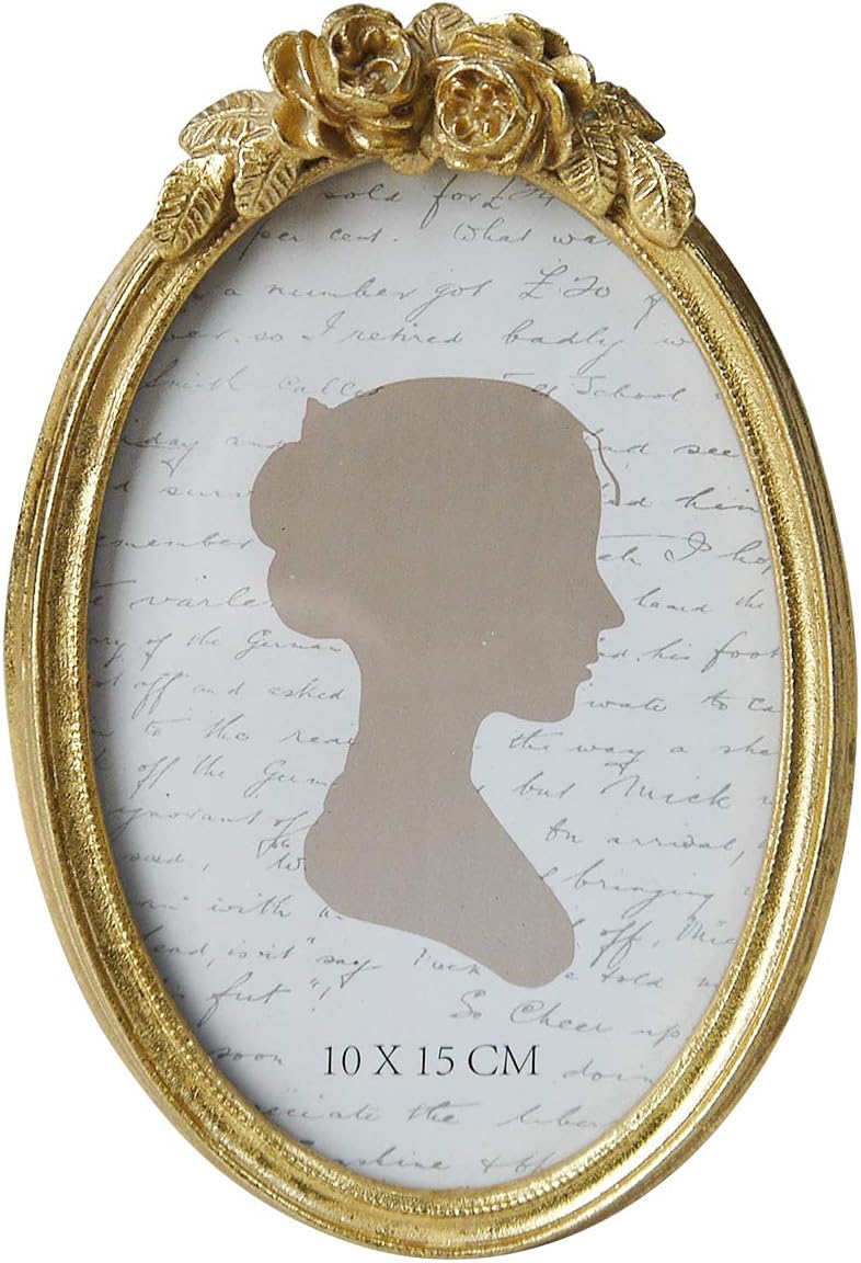 Sunlit Vintage Picture Frame 4x6 Inch, Oval Antique Photo Frames with ...