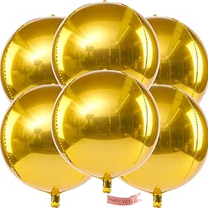 Amazon.com: PartyWoo Gold Balloons, 6 pcs Gold Party Decorations, 22 ...