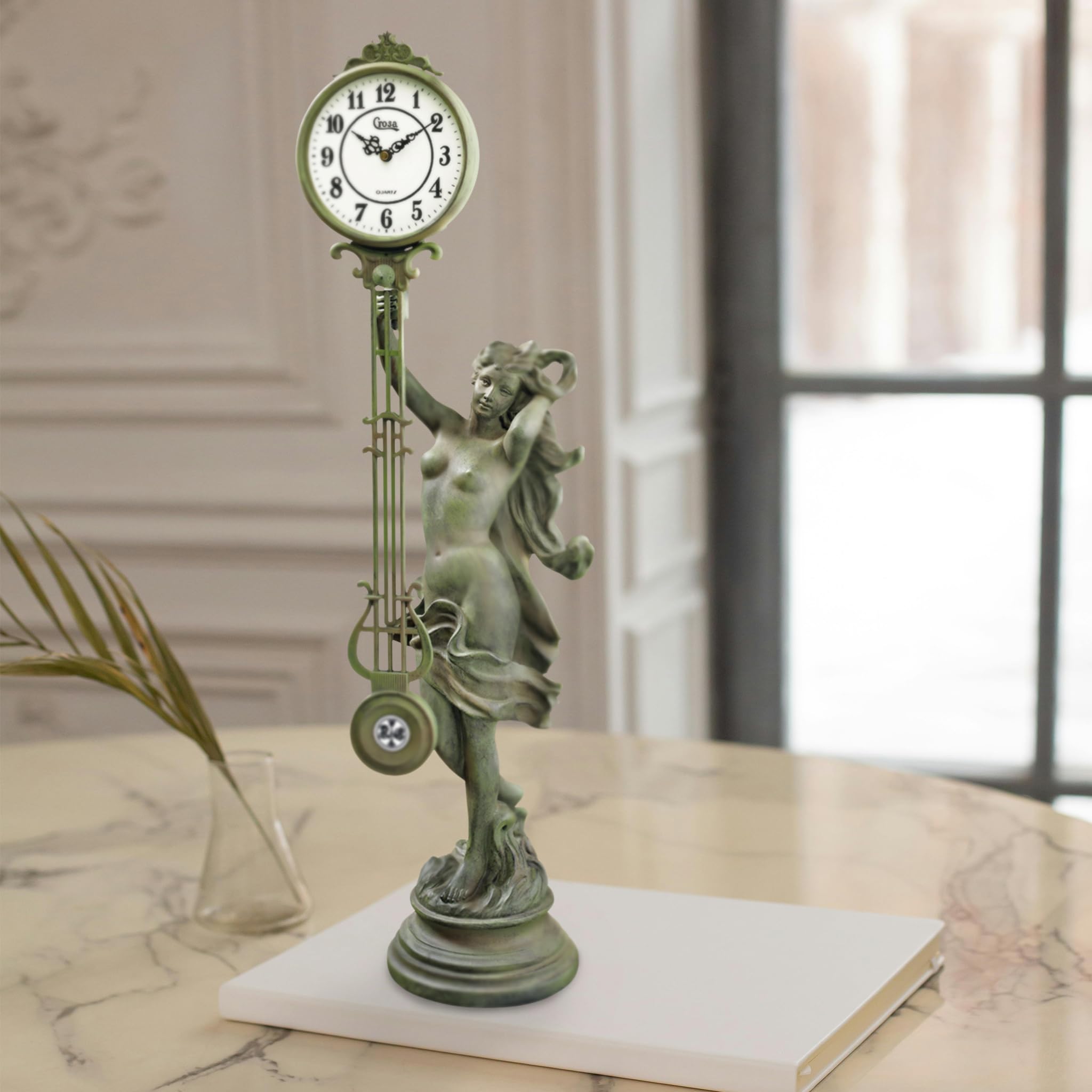 Mua Design Toscano Woman Patroness of Time Swinging Pendulum Clock ...