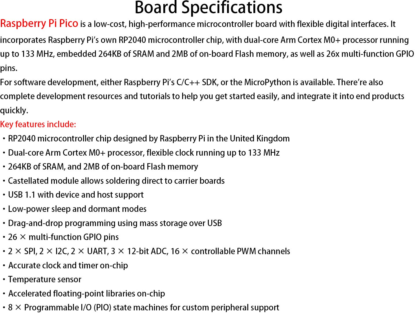 Mua Pre-Soldered Header Raspberry Pi Pico with USB Cable, Based on Raspberry Pi RP2040 Dual-Core ...