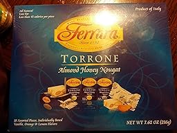 Amazon.com : Ferrara - Italian Torrone 18 pc. (Almond Honey Nougat ...