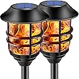 Amazon.com : ZOOHAR Solar Outdoor Lights,Extra-Tall Solar Torches with ...