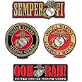 Amazon.com: U.S. Marine Corps Magnet Set by Classic Magnets, 4-Piece ...