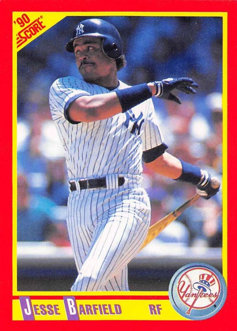 Amazon.com: 1990 Score Baseball #222 Jesse Barfield New York Yankees ...