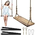 Amazon.com: Wooden Tree Swing,Wooden Swing for Adults/Kids with 500lbs ...