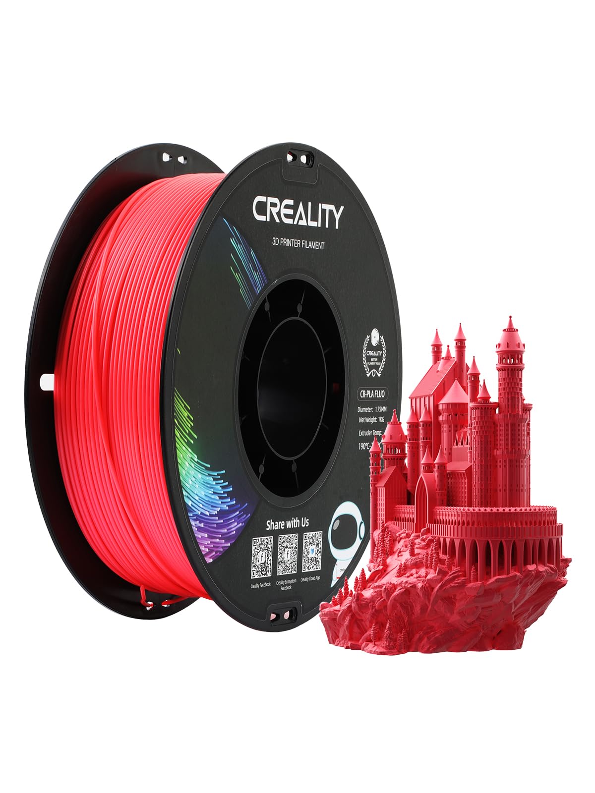 Creality PLA Filament 1.75 mm, 3D Printer Filament, 1.0kg (2.2lbs ...