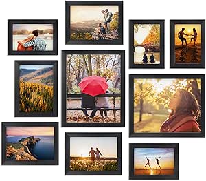 Amazon.com: Giftgarden 10-Pack Black Picture Frames for Various Sizes ...