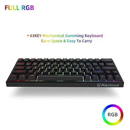 Mua Ractous RTK63B 60% Wireless Mechanical Gaming Keyboard,RGB Blacklit ...