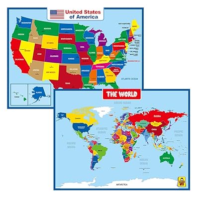 Mapa Mundial Laminado de Doble Cara - 18x24 pulgadas Chile | Ubuy