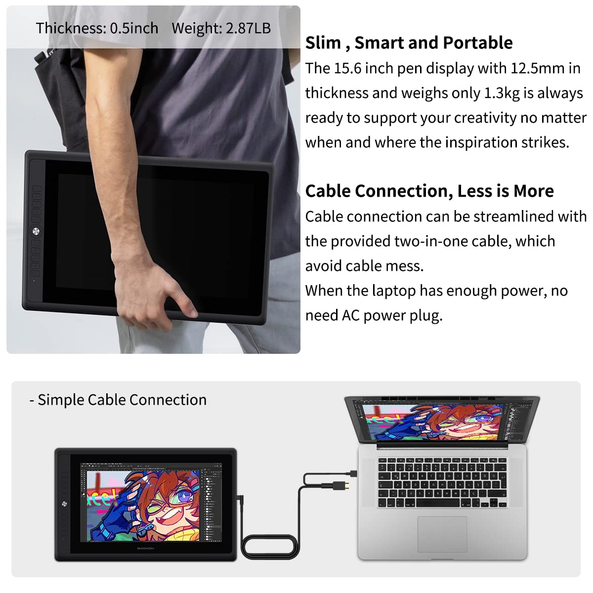 Mua GAOMON PD156Pro - 15.6" Drawing Tablet with Screen Full-Laminated ...