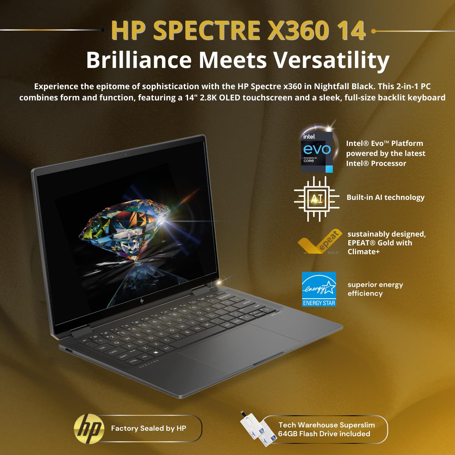 Mua HP Spectre 14T 2024 x360 2-in-1 Laptop, Intel® Core™ Ultra 7 155H ...