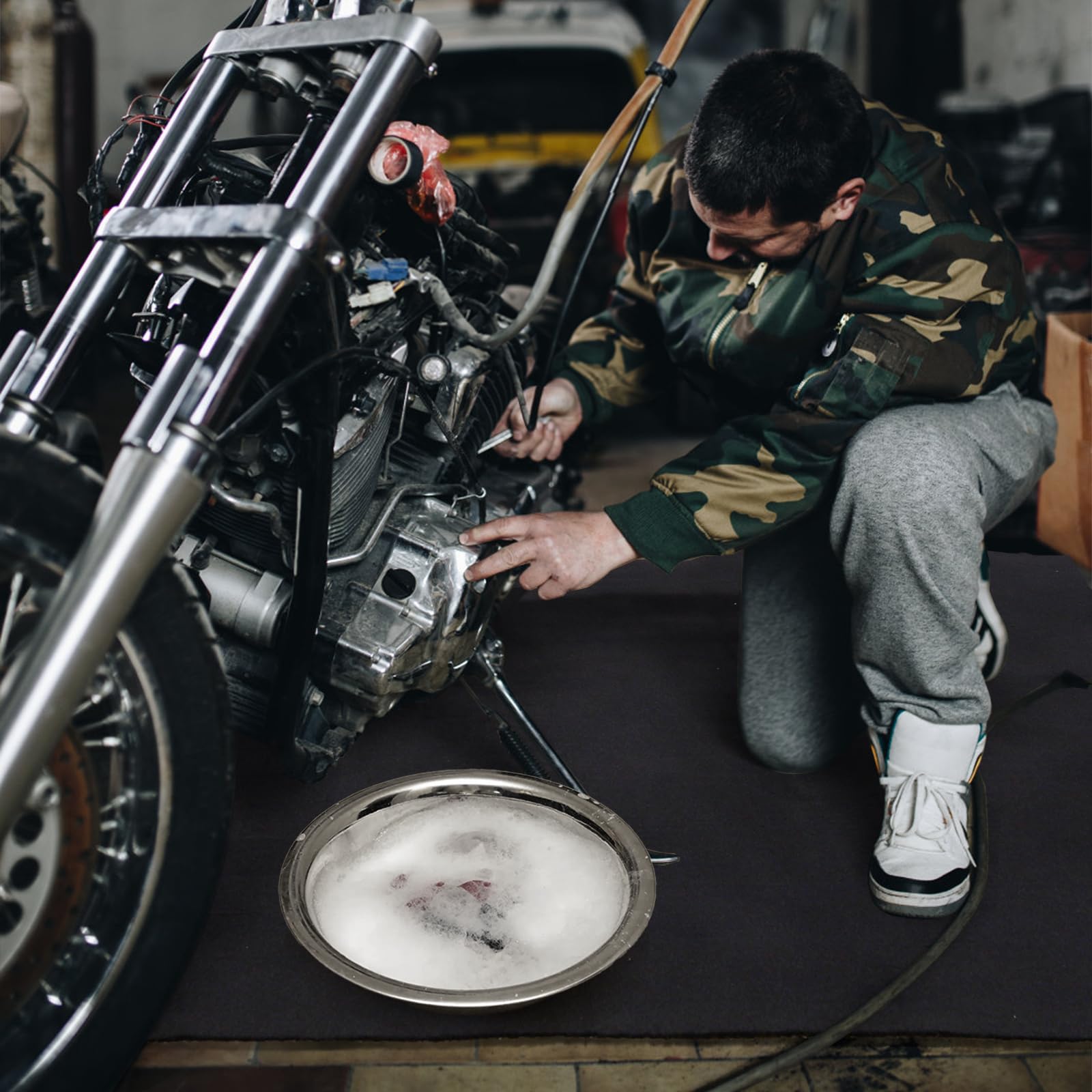 Yesland Garage Floor Mat (2 Pack), 48 X 36 Inch Oil Spill Protector, Waterproof Rubber Backing ...