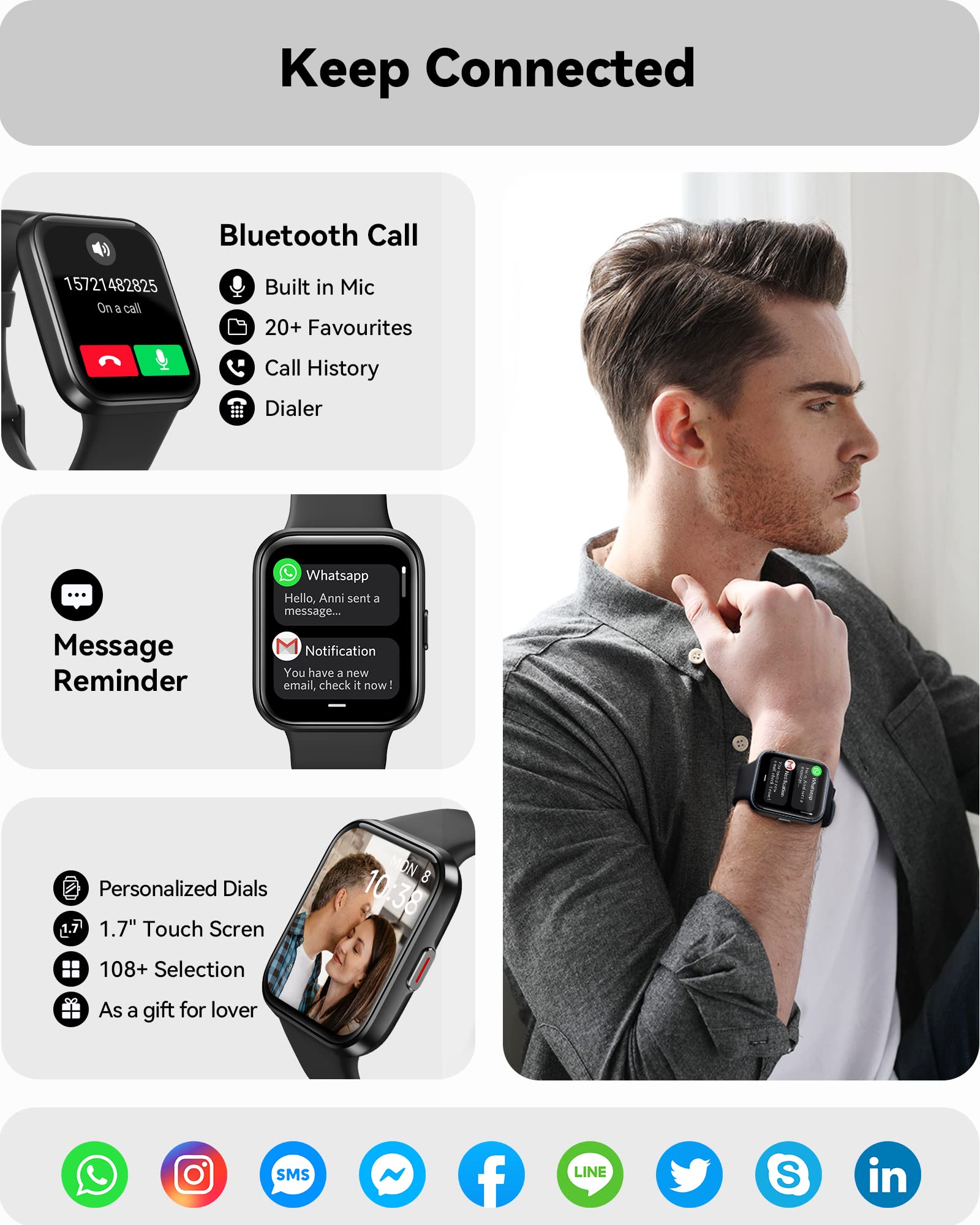 Mua ENOMIR Smart Watch for Men Women(Answer/Make Call), Alexa Built-in ...