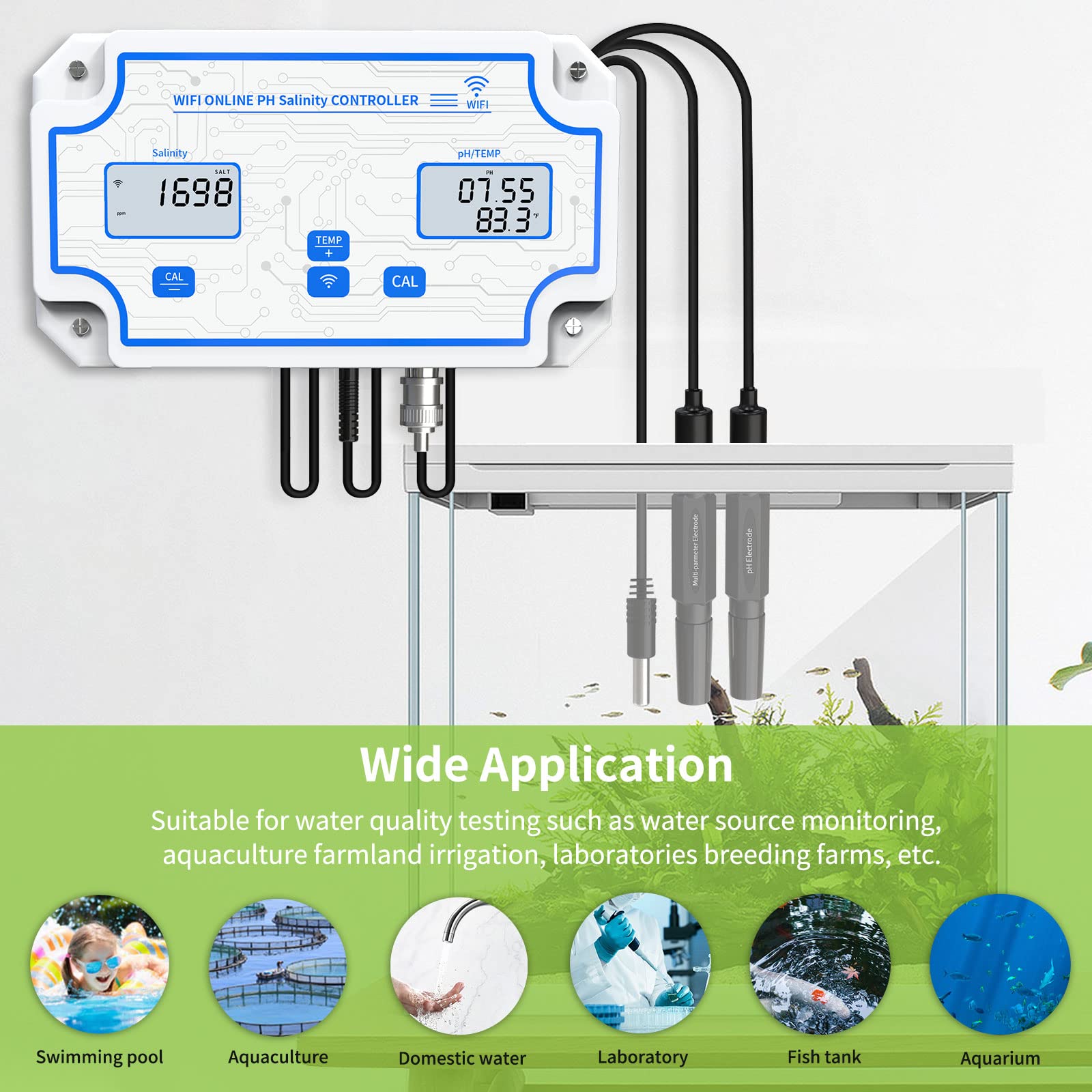 Mua RCYAGO WiFi Tuya pH Monitor, 3 in 1 pH Salinity Temperature ...