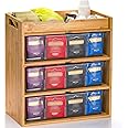 Amazon.com: Tlence 3 Tier Bamboo Tea Bag Storage Organizer, 14" x 11" x ...