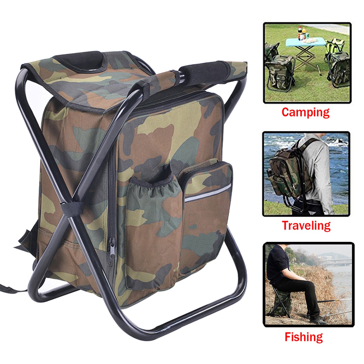 HANERDUN 3 in 1 Backpack Cooler Chair Travel Backpack Soft Sided Cooler ...