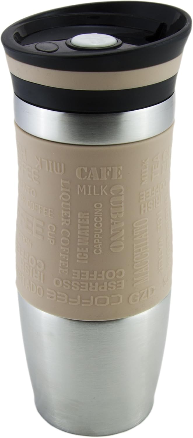 Premium Quality Insulated Vacuum Travel Mug, One-Handed Open and Drink ...