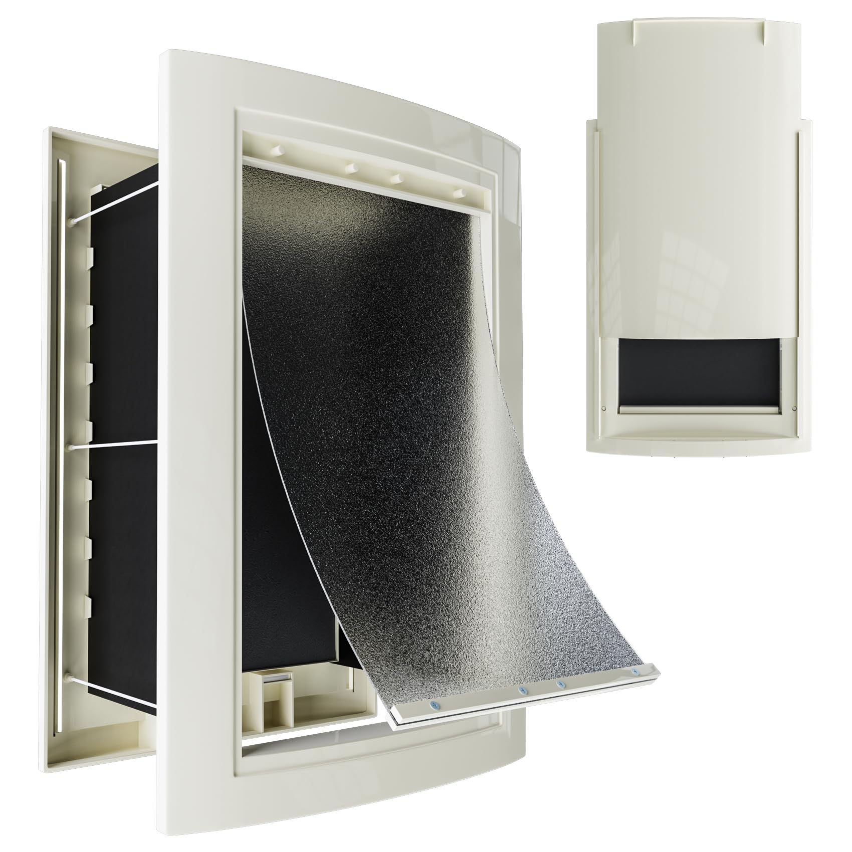 mestyl Dog Door for Wall, Pet Door, Doggie Door with Telescoping Tunnel ...