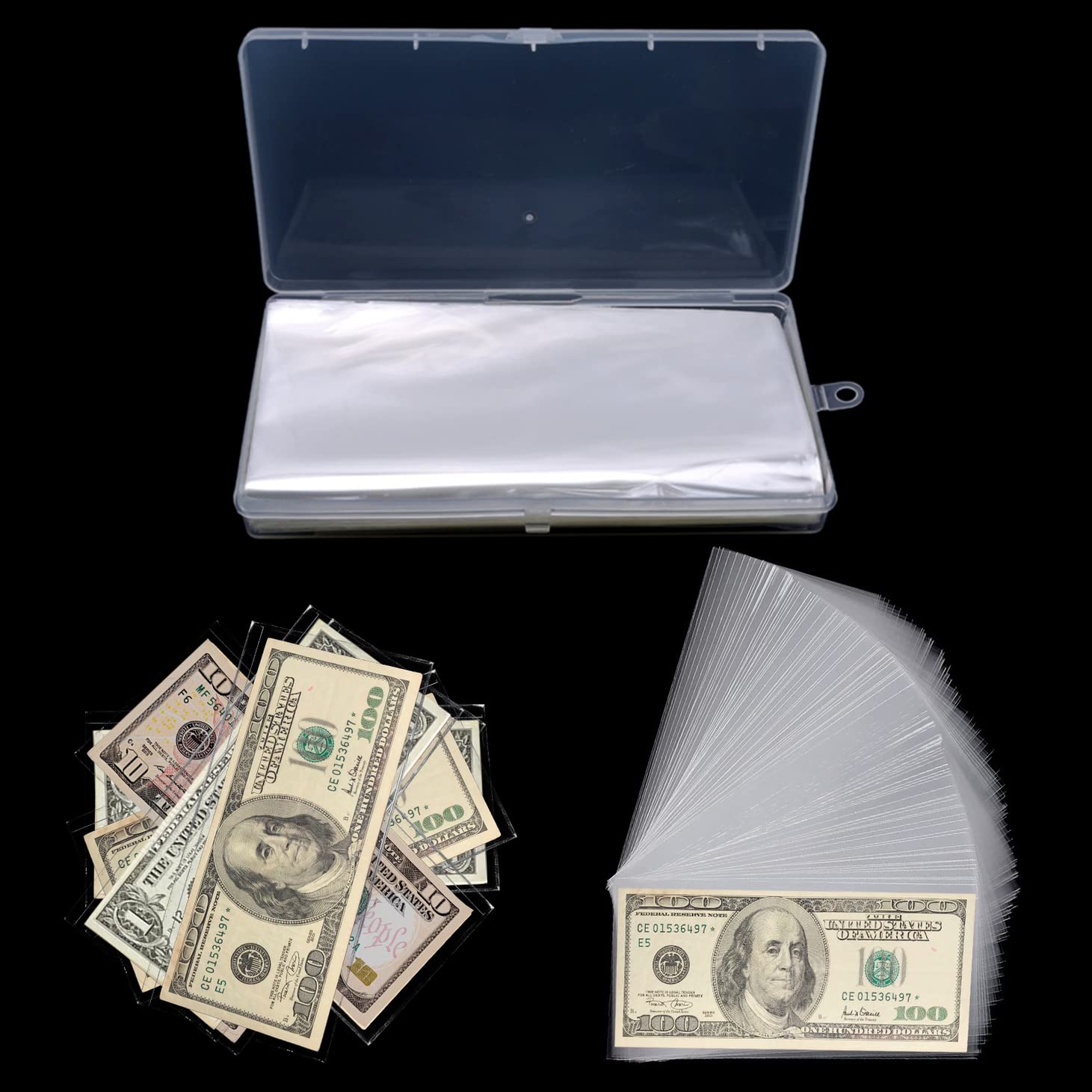 Mua 100 Pieces Clear Paper Money Holder for Collectors with Storage ...