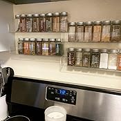 Amazon.com: Spice Rack Wall Mount Invisible Acrylic Wall Spice Rack ...