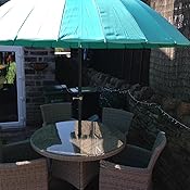 Kingfisher Turquoise 2.6m x 2.6m Aluminium Shanghai Parasol with Crank ...