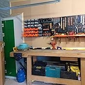 VonHaus Garage Wall Tool Rack Pegboard + Shelf Tool Organiser/Holder ...
