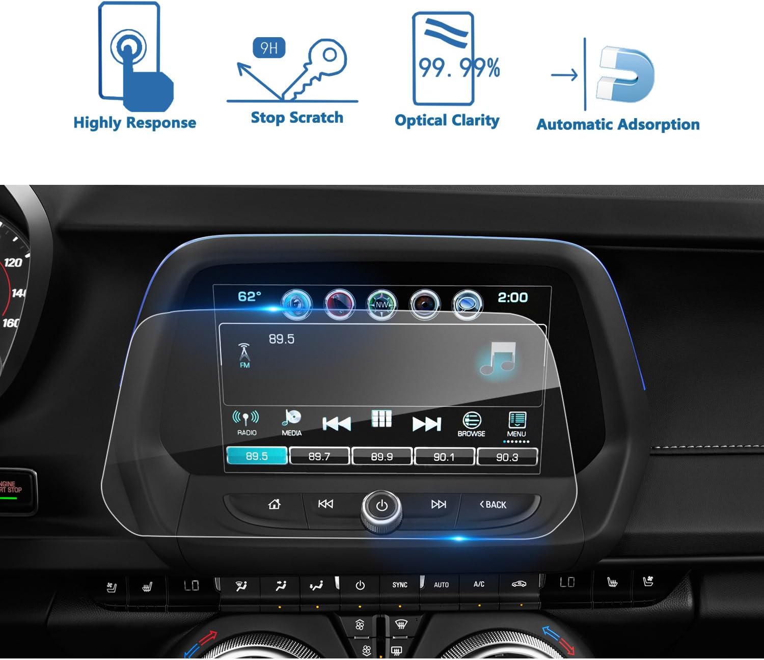 LFOTPP Car Navigation Screen Protector for 2016-2018 Camaro 8 Inch ...