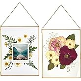 Amazon.com - Kendiis Glass Hanging Picture Frame,14x10.8 Gold Double ...