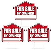 Amazon.com : 3PC Home For Sale Sign with Stakes, 17 Inches by 13 Inches ...