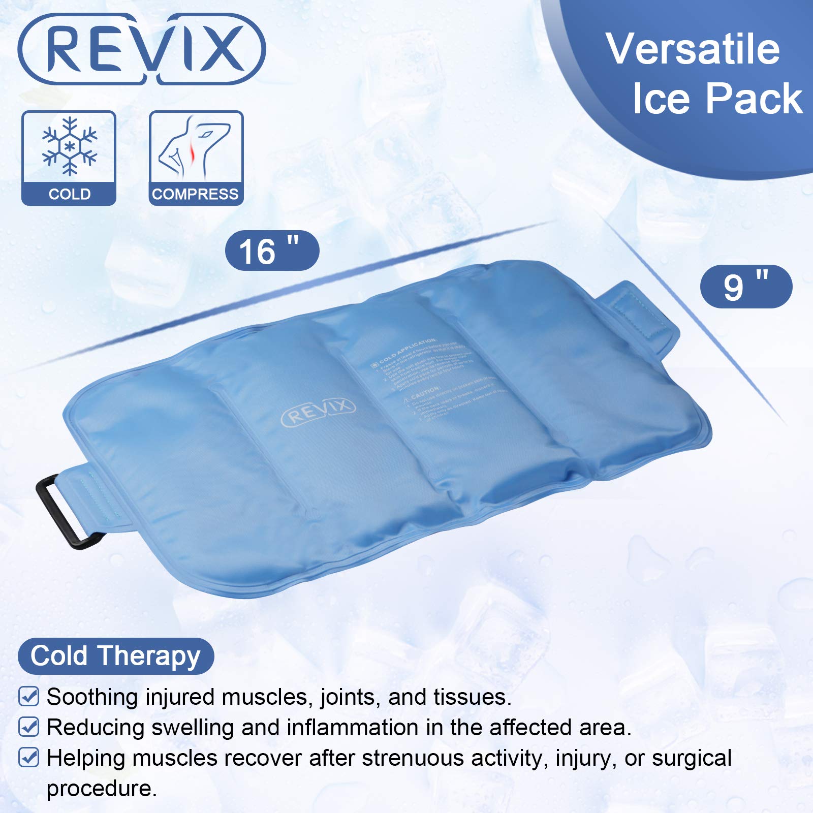 Mua REVIX Gel Ice Pack for Back Injuries and Pain Relief (16"X9") Soft Plush Lining Ice Wrap for ...
