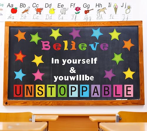 54 Pcs Believe in Yourself Bulletin Board Decorations Stylish Star ...