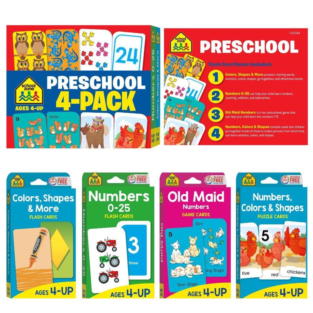Mua School Zone - Preschool 4-Pack Flash Cards - Ages 4+, Colors ...