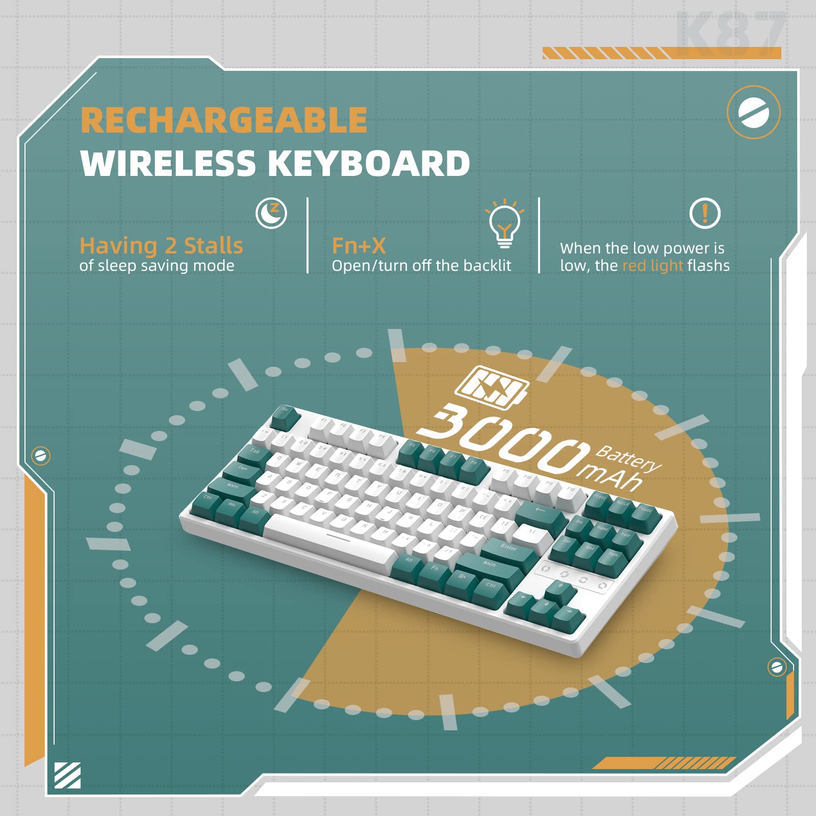 Mua K87 75% Wireless Gaming Keyboard - Triple Mode-BT5.0 & 2.4GHz ...