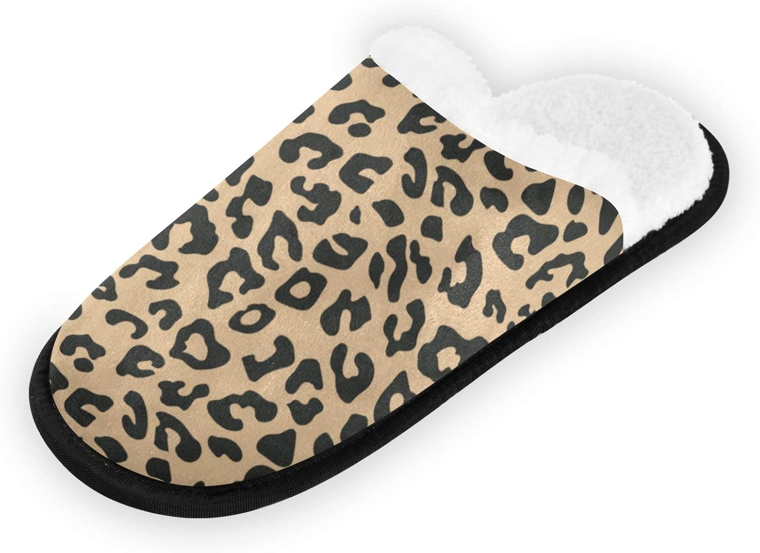 Women's Slippers Leopard Seamless Animal Printed Plush Cotton Slippers ...