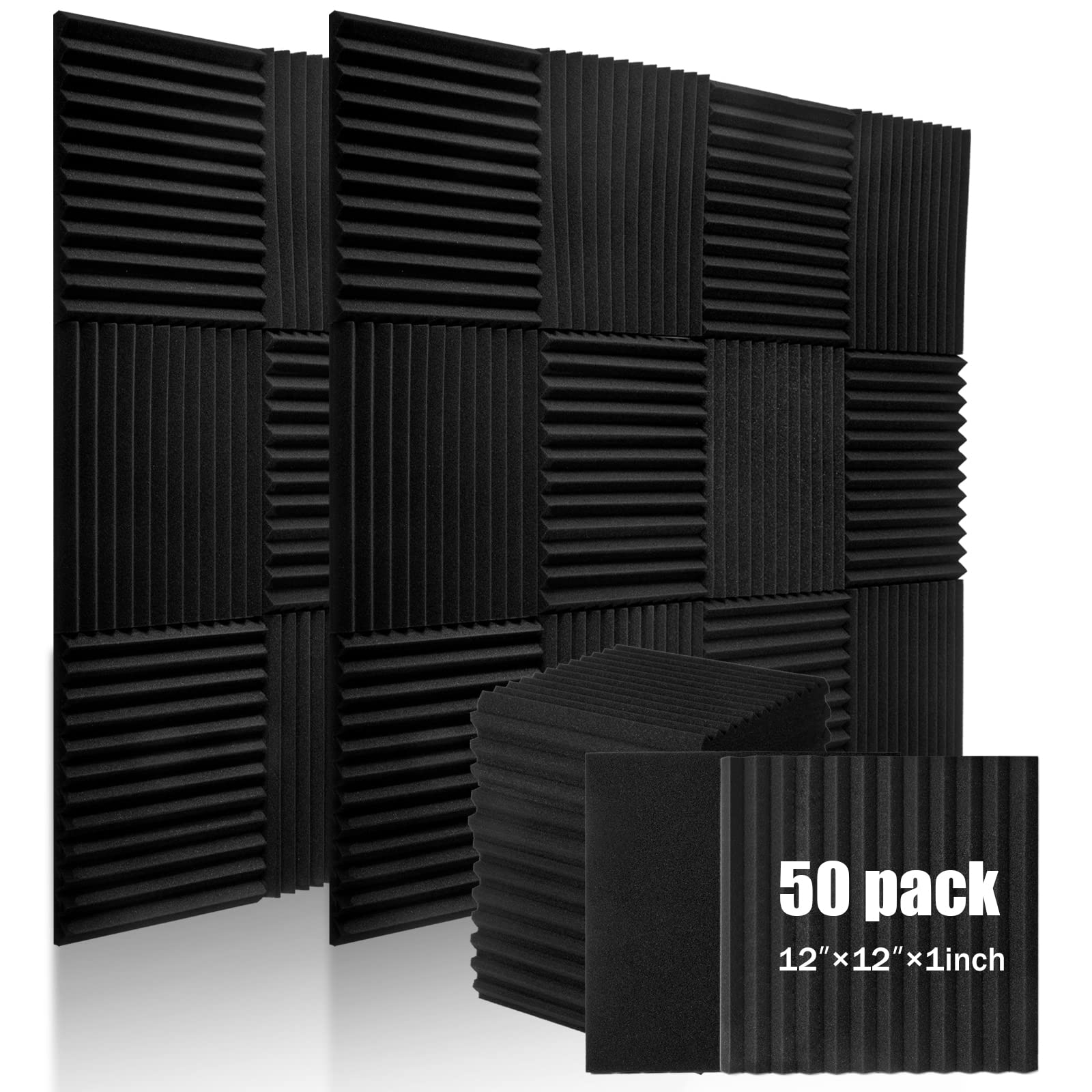 Mua 50 Pack Acoustic Foam Panels Premium Sound Proof Foam Panels Black ...