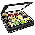 Amazon.com: Tea Chest Large Storage Tea Bag Box Wooden with Beveled ...