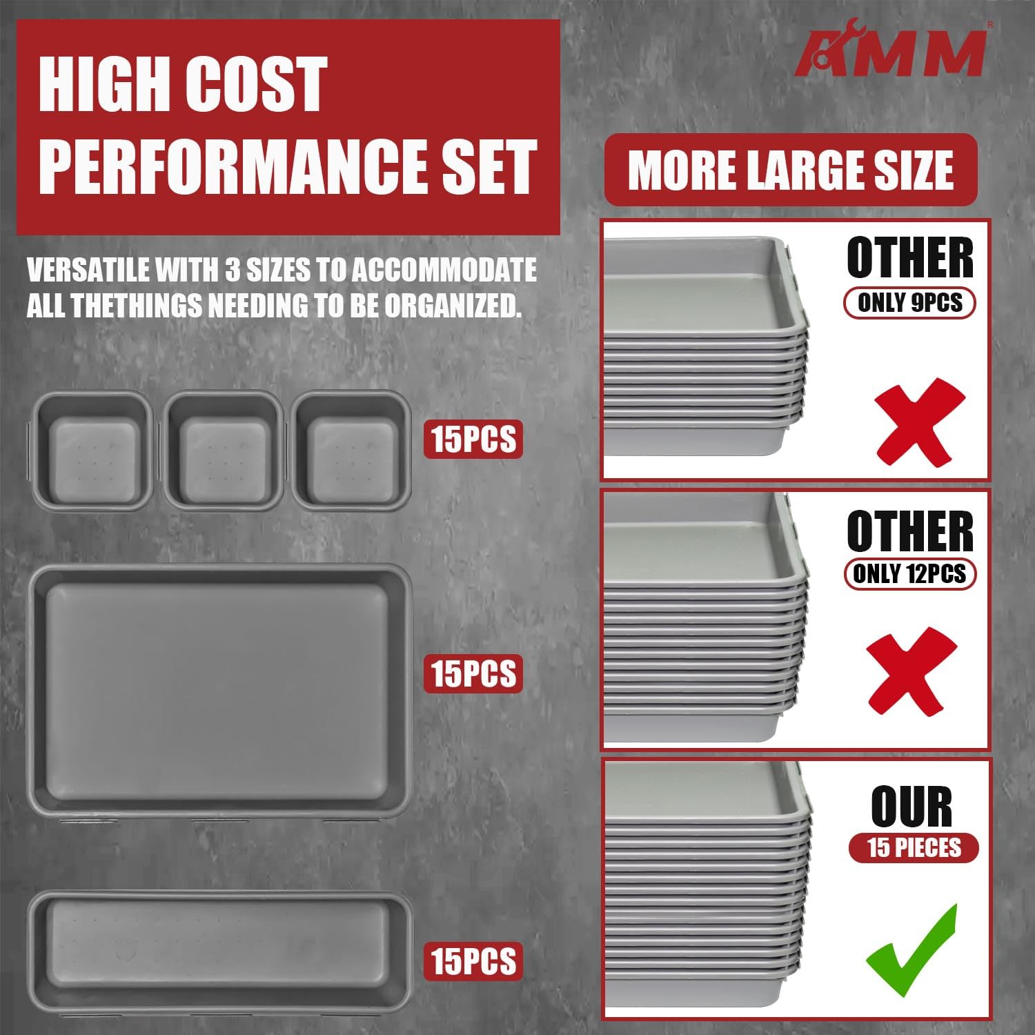 Mua AMM 45-Piece Tool Box Organizer Tray Divider Set, Toolbox Desk ...