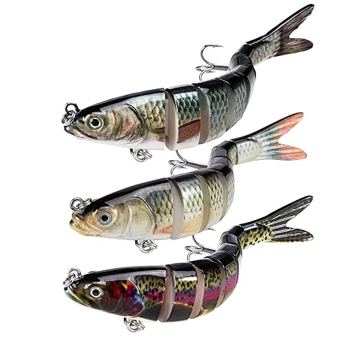Fishing Lures for Bass Trout Topwater Multi Jointed Swimbaits Slow ...