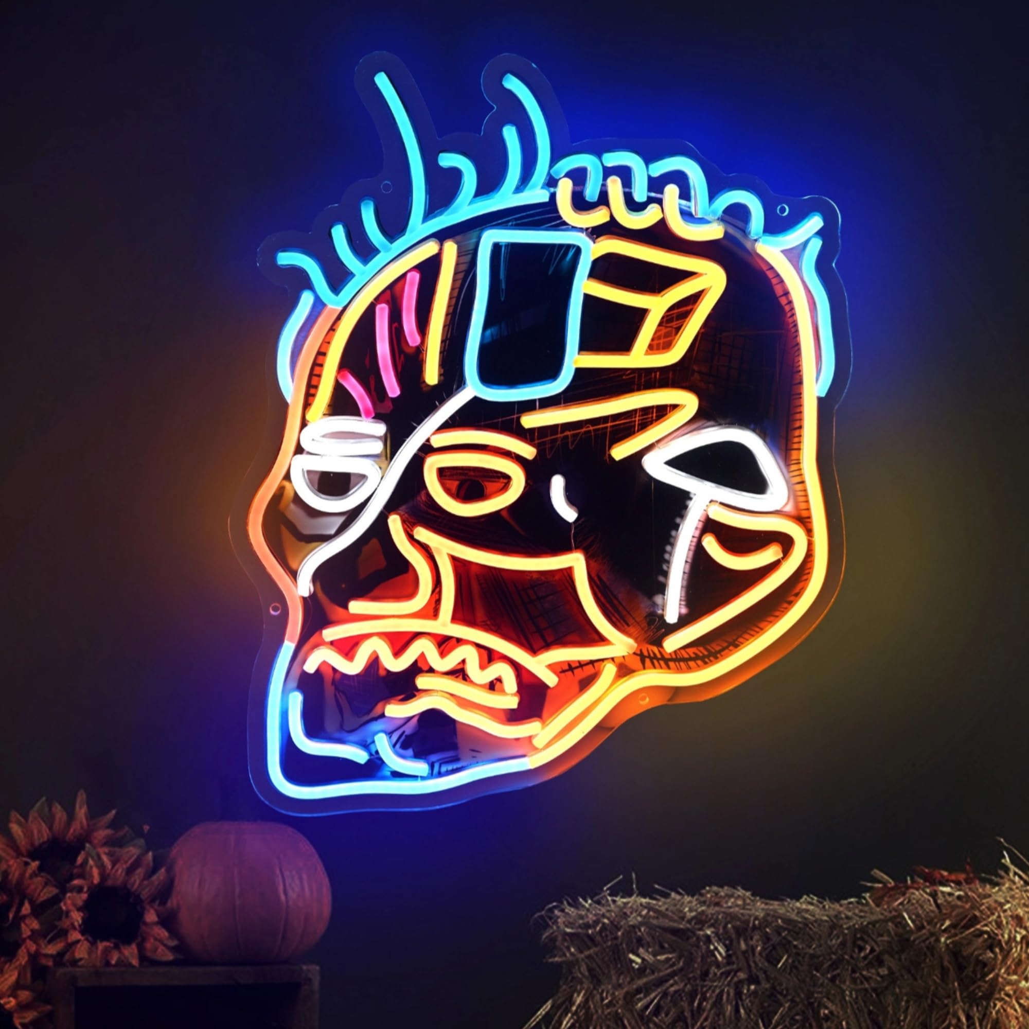 Skull Neon Sign for Wall Decor, Pop art Neon Light, Adjustable ...