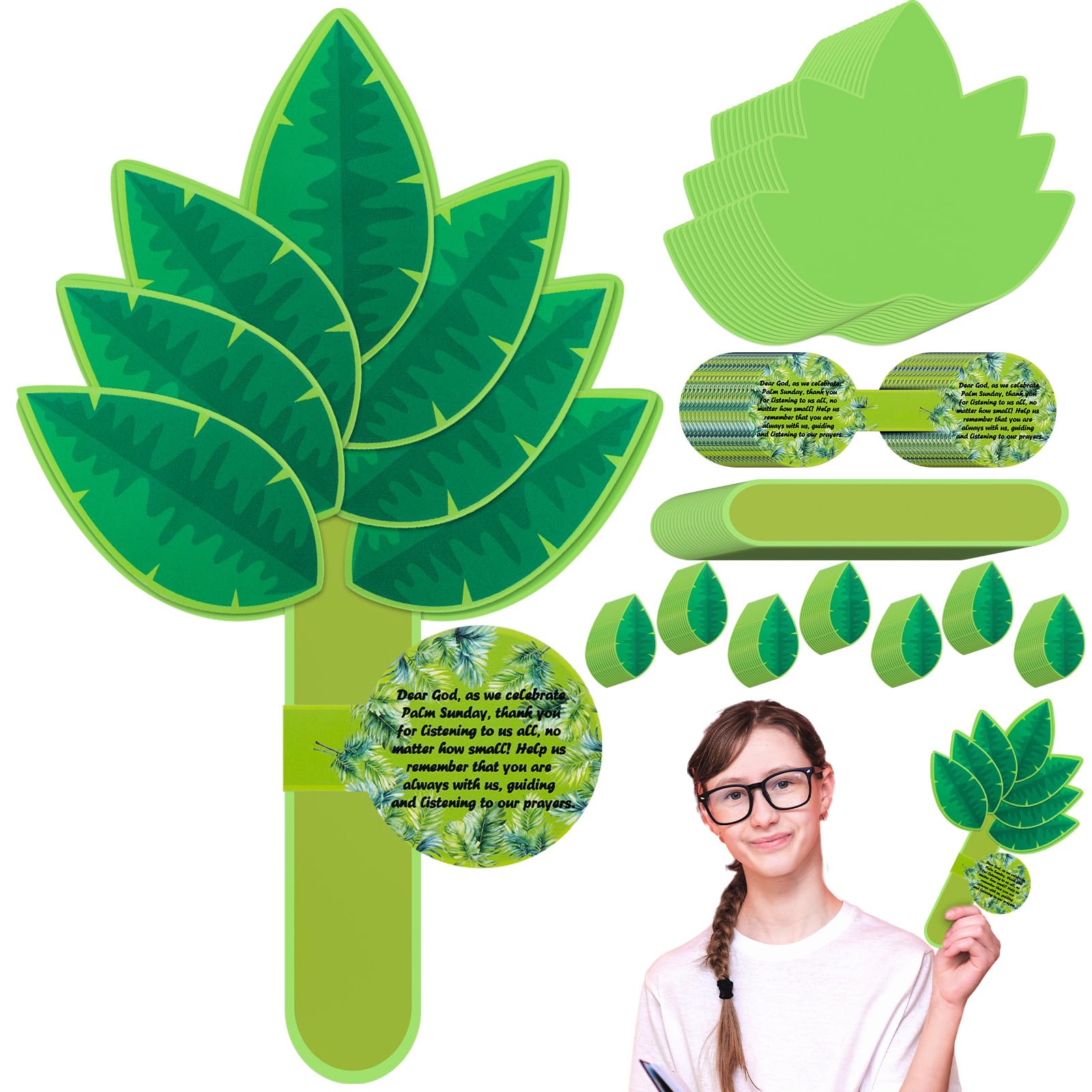 Fullhawl 24 Sets Holy Week Palm Leaves Craft Kit DIY Religious Easter ...