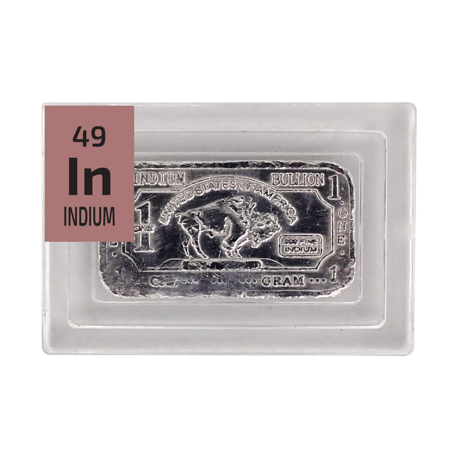 Buy Indium Metal Bullion Bar 1 Gram Ingot, 99.9% Pure Element Sample in ...