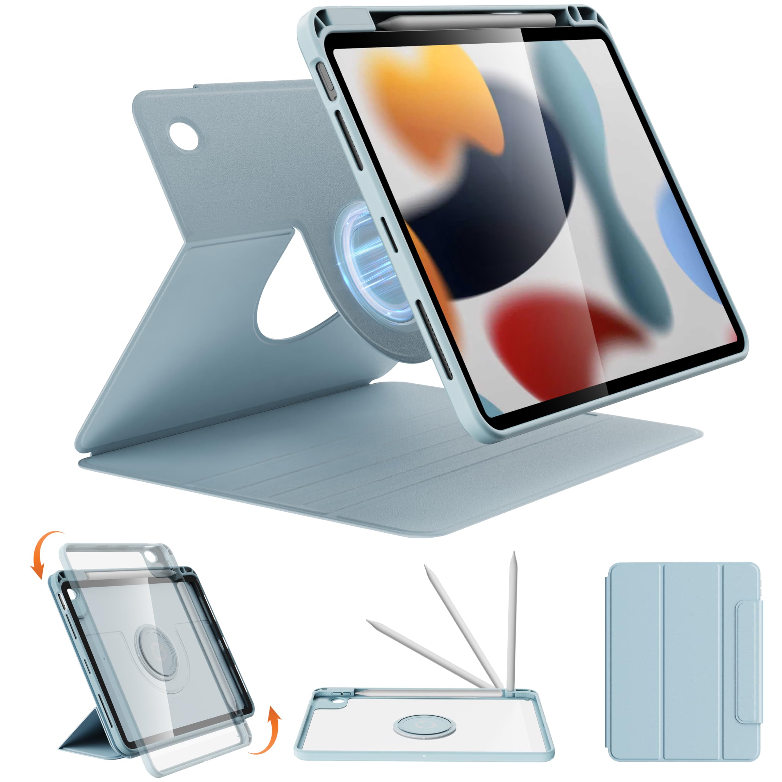 nimin Rotating Case for ipad 7th / 8th / 9th Generation Case with ...