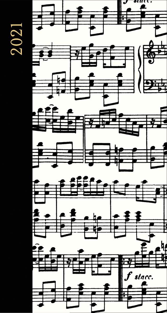 2021 Muscia Musical Notes Caspari Slim Pocket Diary - BigaMart