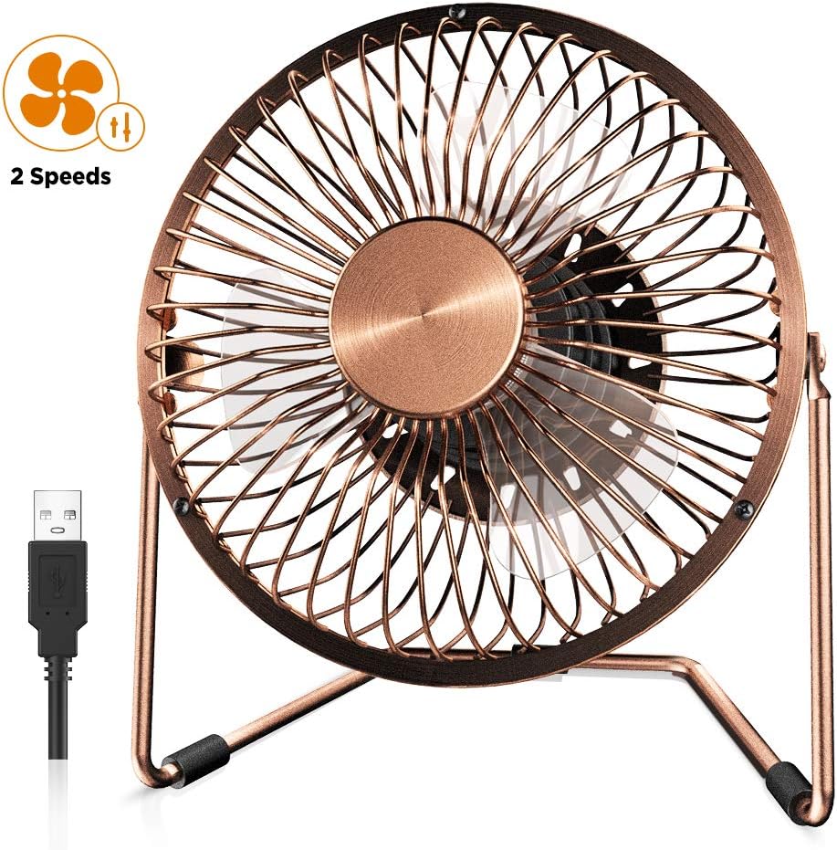 EasyAcc USB Desk Fan 5 Inch Desktop Silent Fan Air Circulator 2 Speeds ...