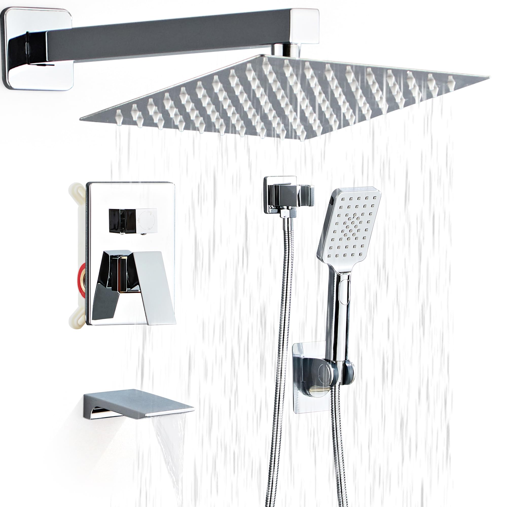 LCEVCGK Shower Faucet Set Complete Chrome Shower System with 8 inch ...