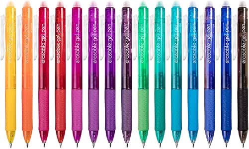 Erasable Gel Pens, 15 Colors Lineon Retractable Erasable Pens Clicker ...