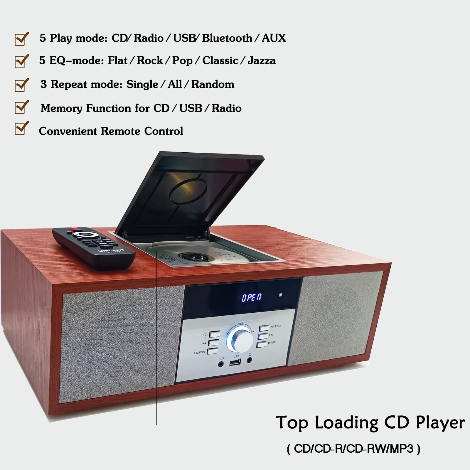 Mua Vintage Style Home CD Player with Bluetooth, FM Radio, USB Port for ...