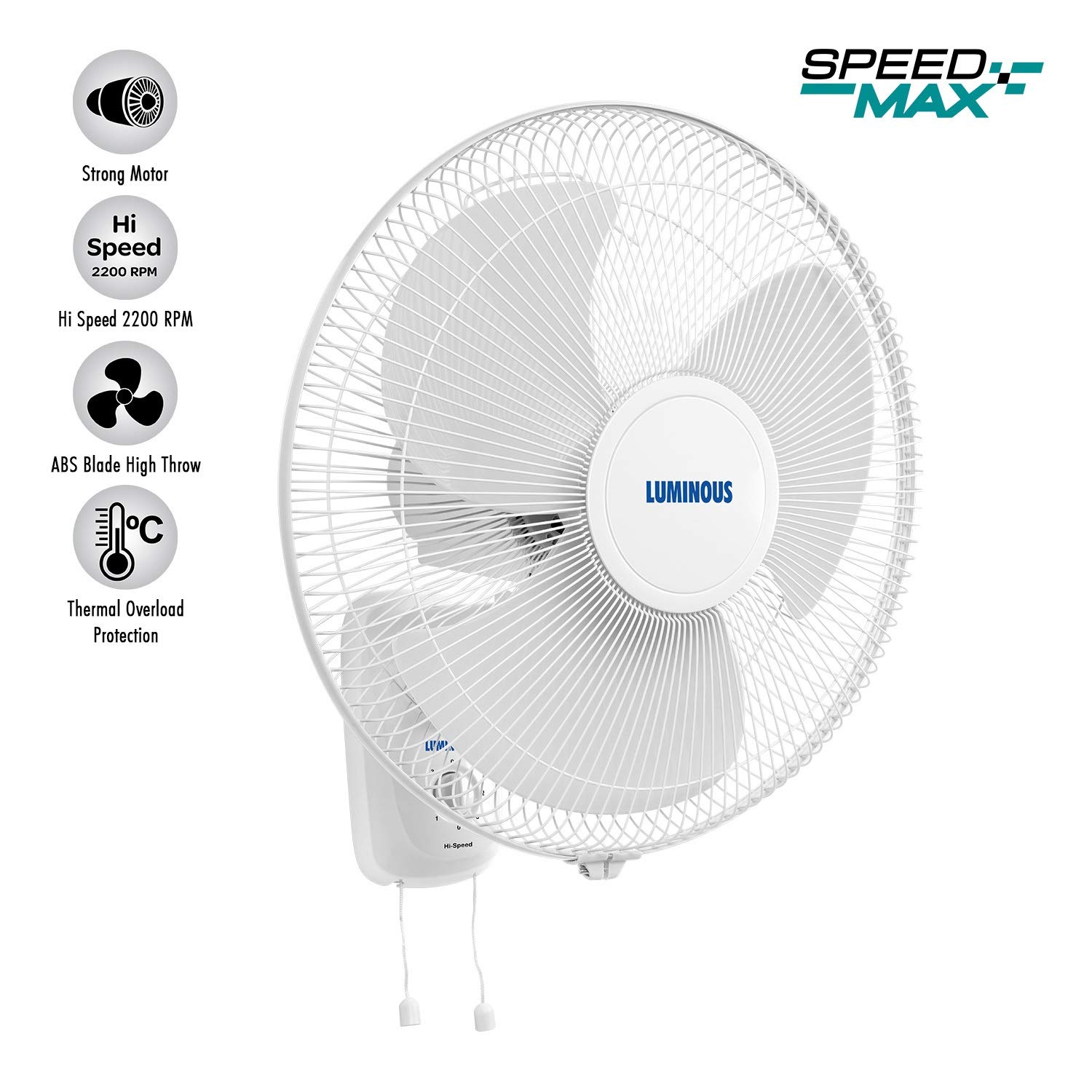 Buy Luminous Speed Max 400MM High Speed Wall Fan (White) Online at Low ...