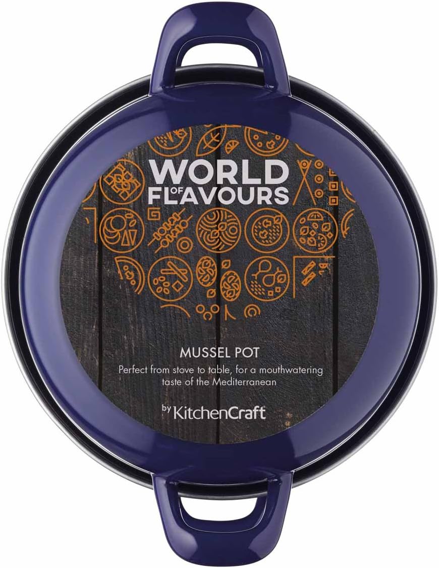 KitchenCraft World of Flavours Enamel Mussel Pot, 2.5 Litres (½ Gallon ...